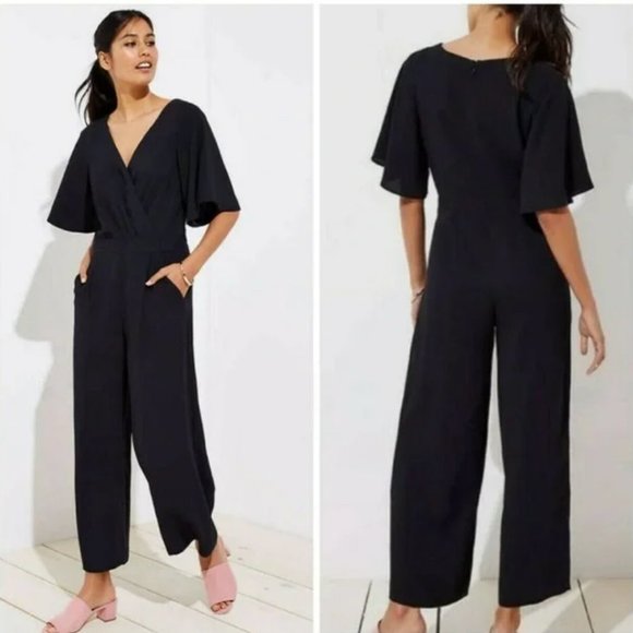 LOFT | Pants & Jumpsuits | Loft Women Jumpsuit 6 Surplice Wrap Front ...